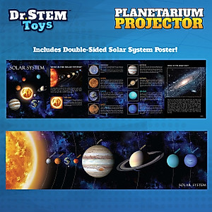 Dr. STEM Toys Star Projector for Kids 5 & Up | Rotating Planetarium Projection Lamp Lights Up Your Child’s Room with a Whole Galaxy of Glowing Planets & Stars | Includes Educational Booklet