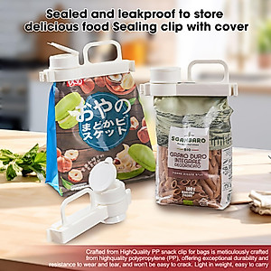 2PCS Food Bag Sealing Clip with Pour Spout, Bag Clips for Food Storage, Reusable Plastic Cap Sealer Clips, Suitable for Food, Liquid,Flour and Baby Food Storage Organizer