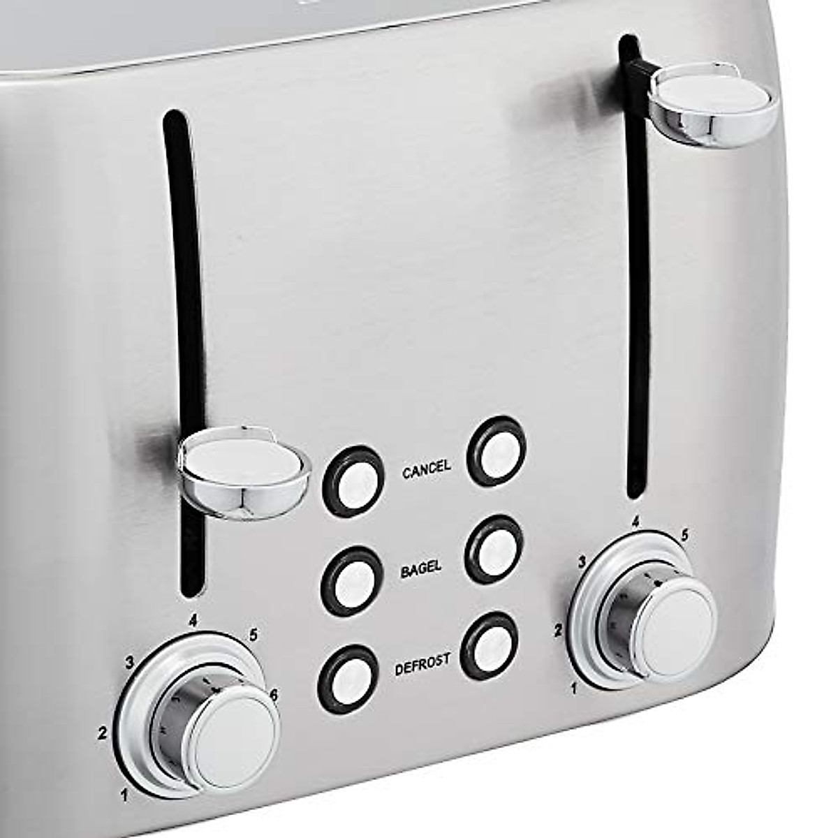 Amazon Basics 4 Slot Toaster, Brushed Silver