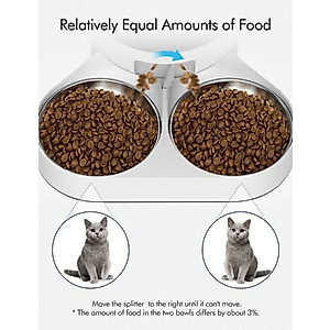 PETLIBRO Pet Food Splitter with Stainless Steel Bowls, Automatic Cat Feeder Bowls for Two Cats or Dogs, Suitable for PETLIBRO Automatic Cat Feeder PLAF005, PLAF006, PLAF103, PLAF203