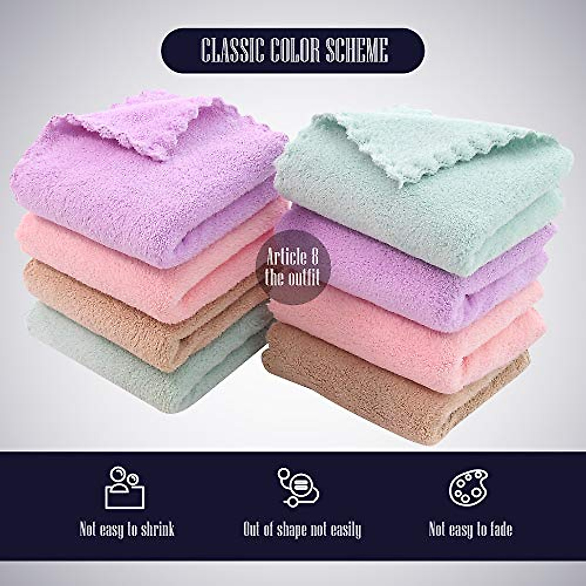 Super Soft Burp Cloths 8 Pack - Thick Baby Washcloths - Extra Absorbent - Perfect Size Large 20" by 10" - Light and Easy to Carry - Milk Spit Up Rag - Burpy Cloths for Unisex, Boy, Girl - Multicolored