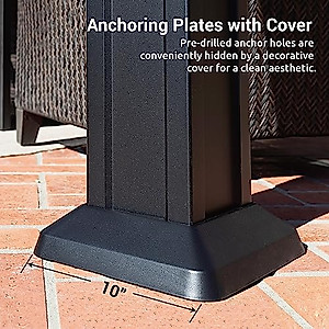 PARAGON OUTDOOR 12’ x 14’ Santa Monica Hard Top Gazebo, Black Powder-Coated Aluminum Frame Permanent Gazebo for Patio, Porch, Garden, Lawns, Parties