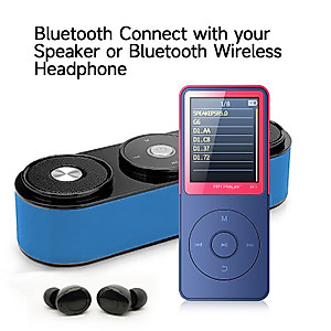 MP3 Player with Bluetooth,Voice Recorder,Classical Mini Music Player with Headphones for Kids, Mp3 Portable Digital Audio HiFi Lossless Sound Music Devices Players,Long Battery Time