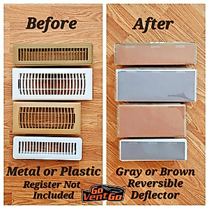 2 Pack GoVentGo Vent Deflector for Floor Registers - Register NOT Included - Opens & Closes Automatically (2 Pack, Size 2x10)