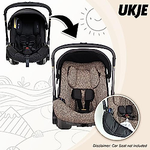 UKJE Protective Car Seat Stroller Cover Compatible with Doona Car Seat - Protector, Cotton Cover, Infant Car Seat Liner - Newborn Car Seat Accessories - Easy to Clean - Easy to Install (Beige Leopard)