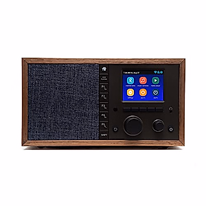 Grace Digital Mondo Elite Classic Smart Internet Radio Bluetooth Wi-Fi Qi-Wireless Fast Charger 7-Day Alarm – Microphone-Free (Walnut)