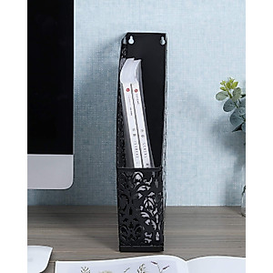 EasyPAG Heavy Duty Magazine File Holder Rack Paper Book Storage Office Desk Organizer,Black