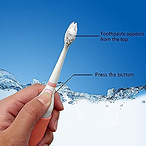 LongSun Portable Travel Size Toothbrush with Toothpaste Built in – Handy Convenient Multifunctional Toothbrush for Family Teens Travelers Easy to Carry