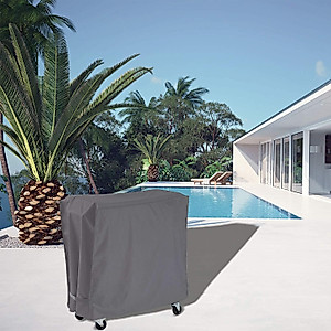 AKEfit Patio Cooler Cart Cover Waterproof with UV Coating, Fits Most 80 Quart Rolling Cooler Cart Cover Outdoor Beverage Cart Patio Ice Chest Protective Covers (Grey)