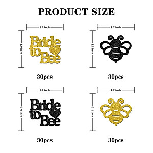 Bride to Bee Confetti Glitter, Bumble Bee Wedding Table Confetti, Bridal Shower, Happy Bee Day Scatter Confetti, Hen Party Table Decorations Confetti, 120pcs