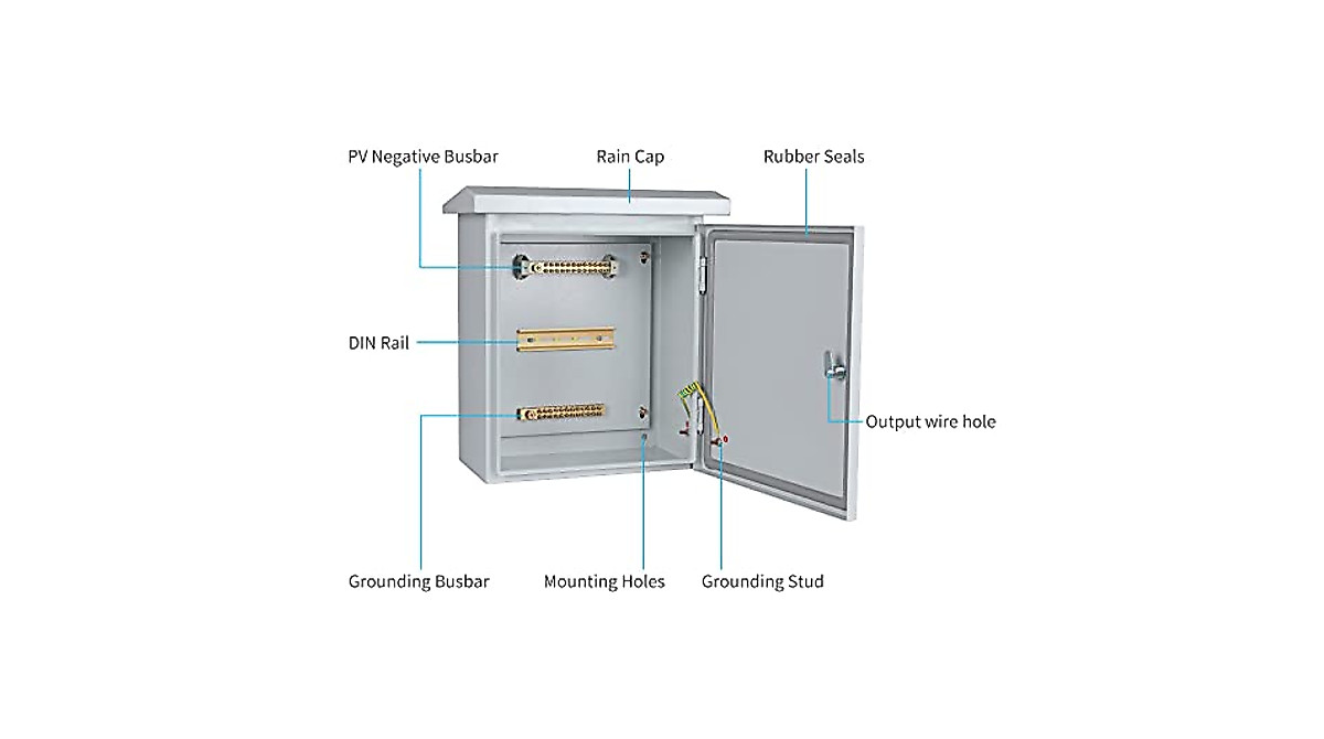 Renogy 5 String PV Combiner Box for On/Off-Grid Solar Panels System, w ...