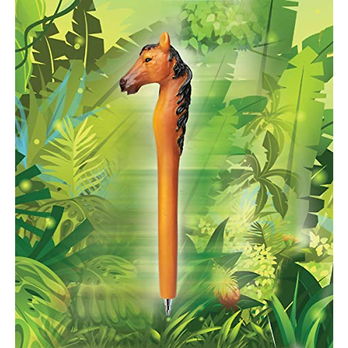Planet Pens Brown Horse Novelty Pen - Cool Fun Unique Kids and Adults Ballpoint Pen Colorful Ranch Life Writing Pen Instrument For School and Office