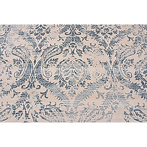 Unique Loom Paris Collection Pastel Tones Traditional Distressed Blue Area Rug (8' 0 x 10' 0)