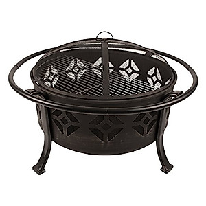 Pleasant Hearth Sunderland Deep Round Bowl Fire Pit, 36-Inch