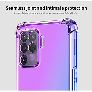 Chengmi ZMONE Phone Case for Oppo Reno 5 LiteOppo A94 4G F19 Pro Case with Screen Protector 2 Pack, Clear Gradient Soft TPU Bumper Slim AntiScratch Shockproof Protective Cover BluePink