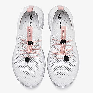ALEADER Xdrain Water Shoes for Women Slip On Quick Drying Swimming Shoes for Beach Pool Boating White Pink Size 10