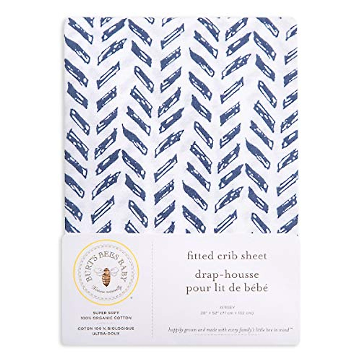 Burt's Bees Baby - Fitted Crib Sheet, Boys & Unisex 100% Organic Cotton Crib Sheet for Standard Crib and Toddler Mattresses (Guide the Way)28x52 Inch (Pack of 1)