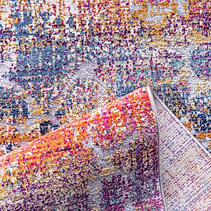 Rugs.com Budapest Collection Area Rug – 8' x 10' Multi Low-Pile Rug Perfect for Living Rooms, Large Dining Rooms, Open Floorplans