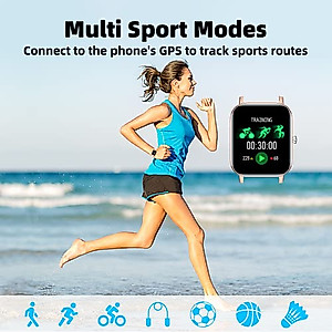 CDXIU Smart Watch, Fitness Watch with Heart Rate Monitor, Sleep Tracking & SpO2, HD Touch Smartwatch for Men Women Compatible with iPhone & Android, Call & Text Smart Reminder (Light Pink)