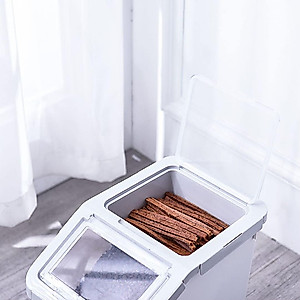 RUIAN 2pcs Food Container, Food Storage Box With Lid and Shovel, Airtight Kitchen Storage Container for Storing Dry Food, Cat/Dog Food Storage Container, Large