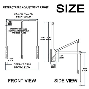Pull Down Closet Rod, Pull Down Wardrobe Organizer, 26 lbs load capacity, Adjustable 35-47 Inch for Hanging Clothes Wardrobe Lift Rail Organizer, Heavy Duty Closet Pull Down Rods Hanger