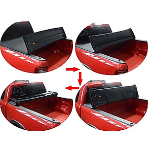 KSCPRO Quad Fold Tonneau Cover Soft Four Fold Truck Bed Covers for 2015-2023 Ford F-150 F150 with 5.5 ft Bed, Styleside