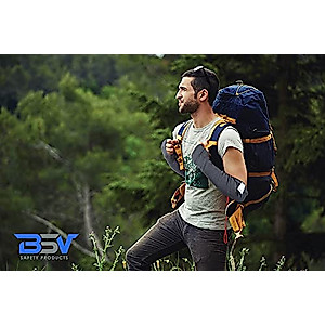 BSV Kevlar Cut, Scratch, Stab, Bite, Heat Resistant Mechanic Arm Protection Sleeves with Finger Opening -Unisex- 18 Inches, Black,1 Pair