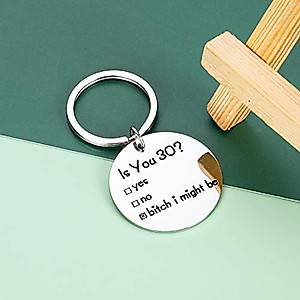 30th Best Friend Birthday Gifts for Women Her 1991 Keychain for Sister Daughter Coworkers 30th Wedding Anniversary Keyring for Mom in Law Wife Class of 1990 Graduation Christmas Stocking Stuffer