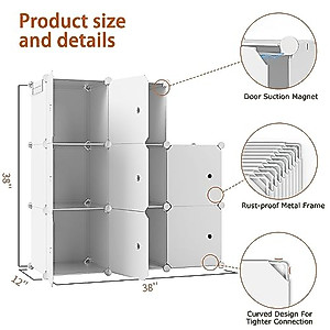 GIMTRR 8-Cube Closet Organizer, White, Portable Storage System, 30 x 30 x 30cm