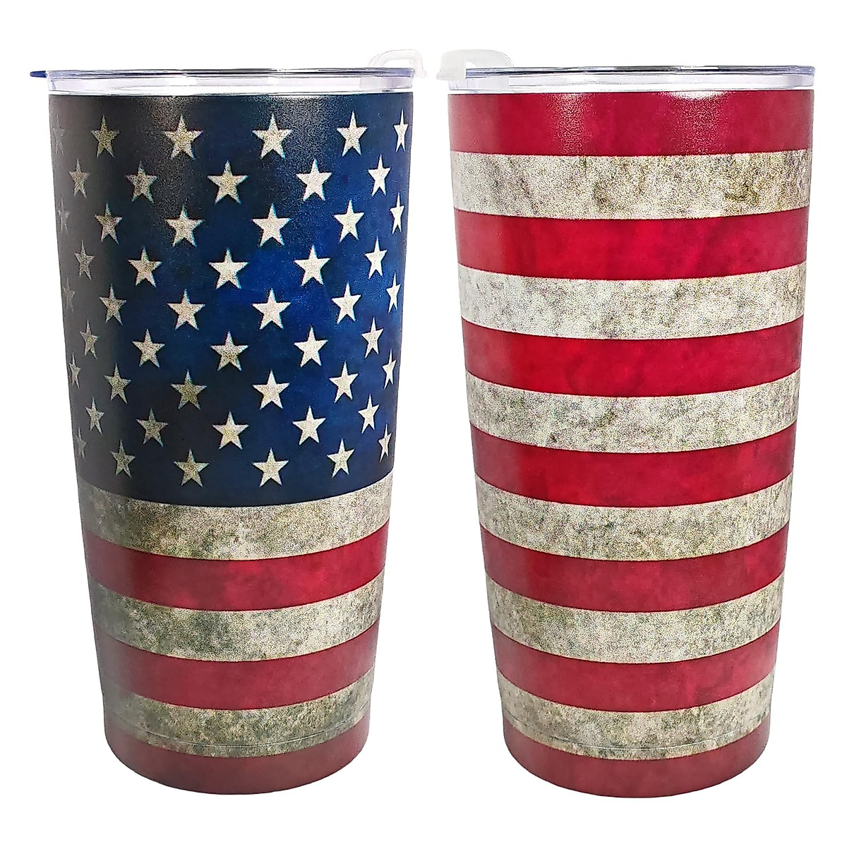DENNSHH 4th of July American Flag Tumbler 20oz Stainless Steel Patriotic Cup Memorial Veterans Father's Independence Day BBQ Camping Outdoor Travel with Lid Double-Wall Vacuum Insulated