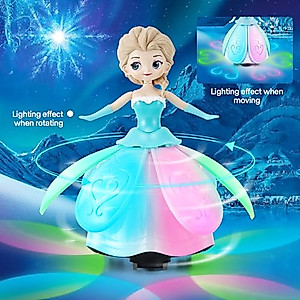 Ice Princess Toys for Girls,Dancing Princess Interactive Spin Robot Toys for Little Girls with Colorful Flashing Lights & Music,Pretend Christmas Birthday Gift Toys for Kid Age 3 4 5 6 Year Olds