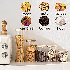 Glass Food Storage Containers 12 Packs (8oz), Airtight Glass Food Jars with Bamboo Wooden Lids, Canister Set for Kitchen Counter, Pantry Organization Jar for Sugar Flour Cereal Candy Cookie Coffee