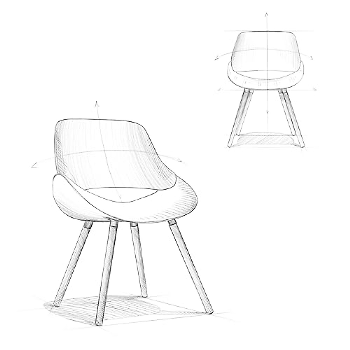 SIMPLIHOME Malden Dining Chair in Distressed Brown Vegan Leather, 22.8" W x 20.9" D x 30.9" H, Mid-Century Modern Wood Back Chair for Dining Room