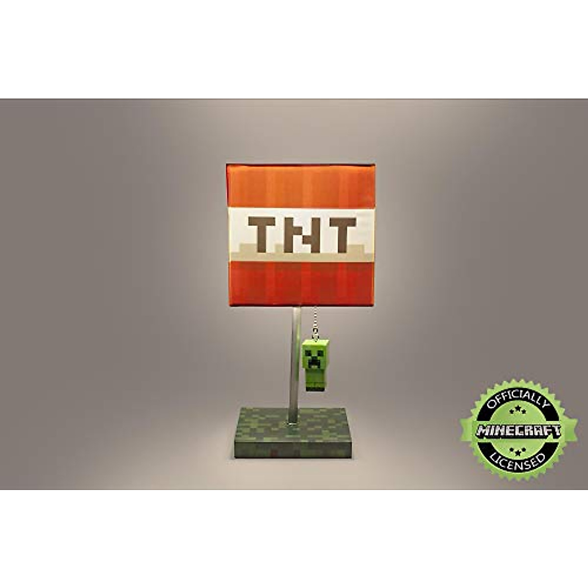 Minecraft TNT Block Desk Lamp with 3D Creeper Puller | 14-Inch LED Lamp Light