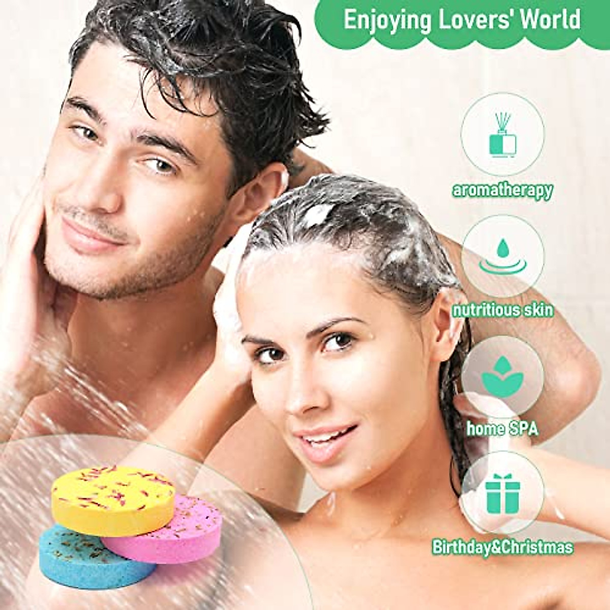 Shower Steamers Aromatherapy Gift Set, Coldairsoap Shower Bombs with Natural Essential Oils, Vaporizing Steam Home SPA Experience, 8 Smells for Self Care and Shower Steamer Halloween Christmas Gifts