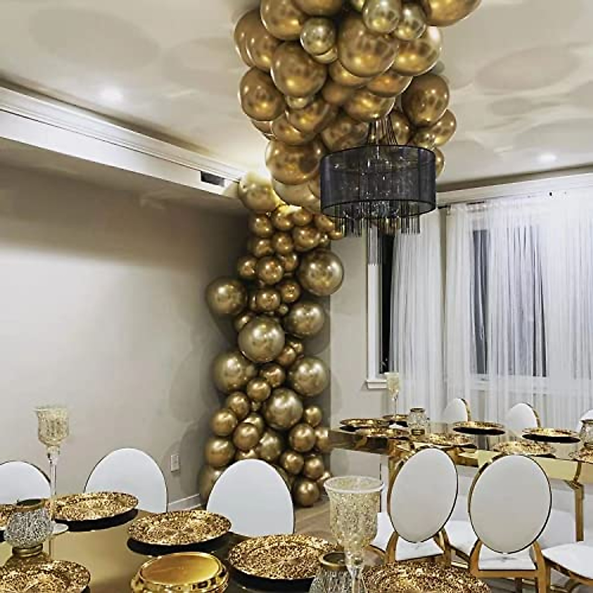 Gold Metallic Chrome Latex Balloons - 62Pack 5 inch Round Helium Balloons for Birthday Wedding Graduation Baby Shower Party Decorations
