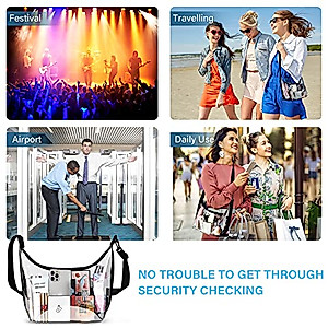 cosone Clear Bag Stadium Approved, Clear Crossbody Bag for Women, Clear Shoulder Bag Clear Purse for Concerts Sports Events Festivals