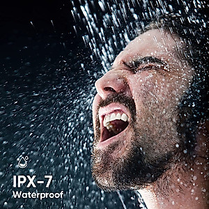 COUMI Wireless Earbuds, Bluetooth Earphones Stereo in-Ear Headphones ENC Mic Headset Touch Control w/EQ,30 Hours Playtime w/Charging Case,IPX7 Waterproof for Running Workout,Black