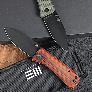 WeKnife Banter Pocket Knife for EDC, Ben Petersen Folding Knife with 2.9" CPM S35VN Steel Blade Cuibourtia Wood Handle, Titanium Thumb Stud Opener 2004K (Wood)