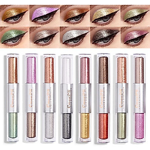evpct 16 Colors Liquid Glitter Shimmer Metallic Eyeshadow Set Glitter Sparkle Colorful Liquid Eyeliner Makeup Set delineador pupilentes de ojos contra el agua sombras colores para ojos con brillo