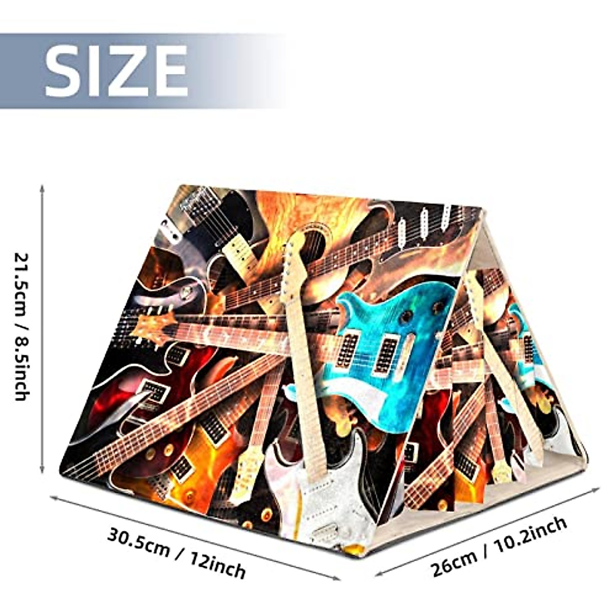 RATGDN Small Pet Hideout Electric Guitars Background Hamster House Guinea Pig Playhouse for Dwarf Rabbits Hedgehogs Chinchillas