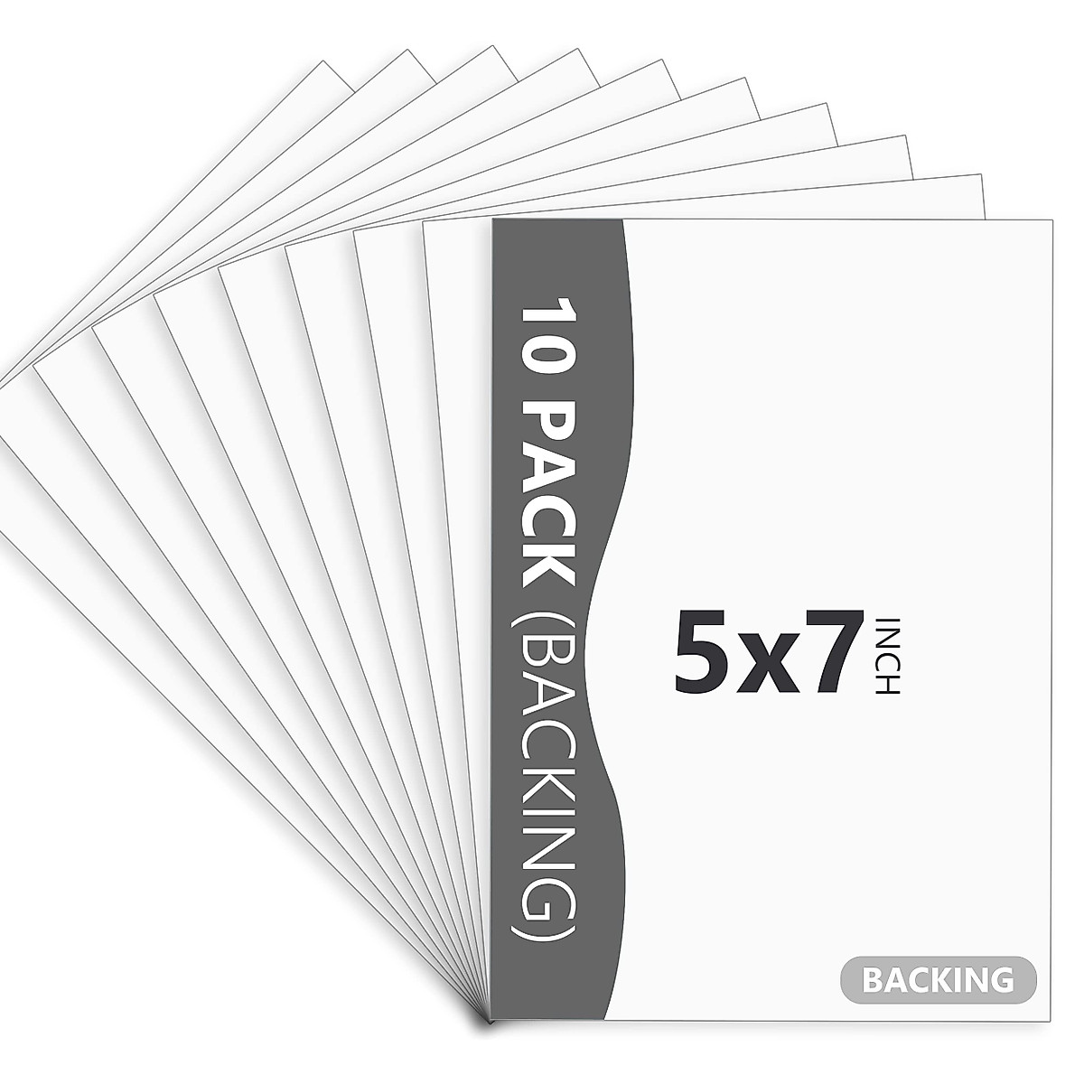 Somime 10 Packs White 5x7 Picture Mat with Backing,Acid Free Photo Prints 5x7 Picture Board
