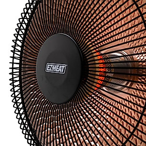 EZ-HEAT 1,000-Watt Indoor Parabolic Dish Space Heater with 70-degree Wide Oscillation and Dual Heat Settings, Adjustable Tilt, Tip Over Switch & Overheat Protection Sensor, MT-BFGD-8C