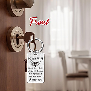 Gezxin Valentines's Day Gifts for Wife- Romantic Wife Birthday Anniversary Keychain from Husband- Mother's Day Gifts for Wife Easter Christmas Xmas Wedding Day