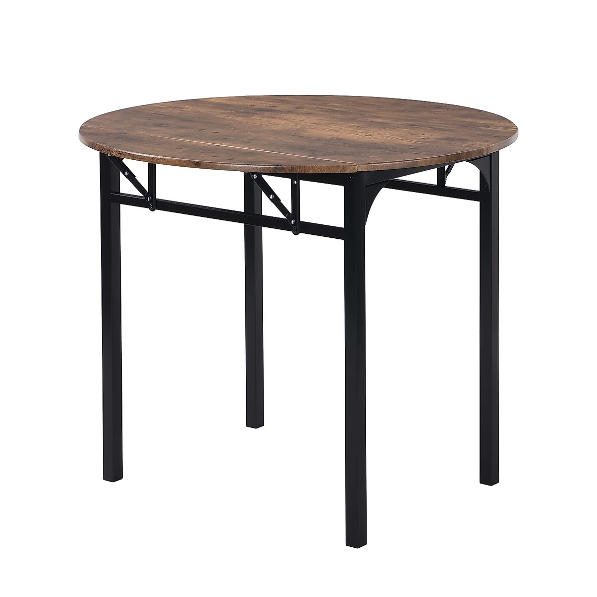 3 Piece Dining Table Set, Modern Counter Height Dining Table Set with Drop Leaf Round Table and 2 Chairs, Small Kitchen Table Set