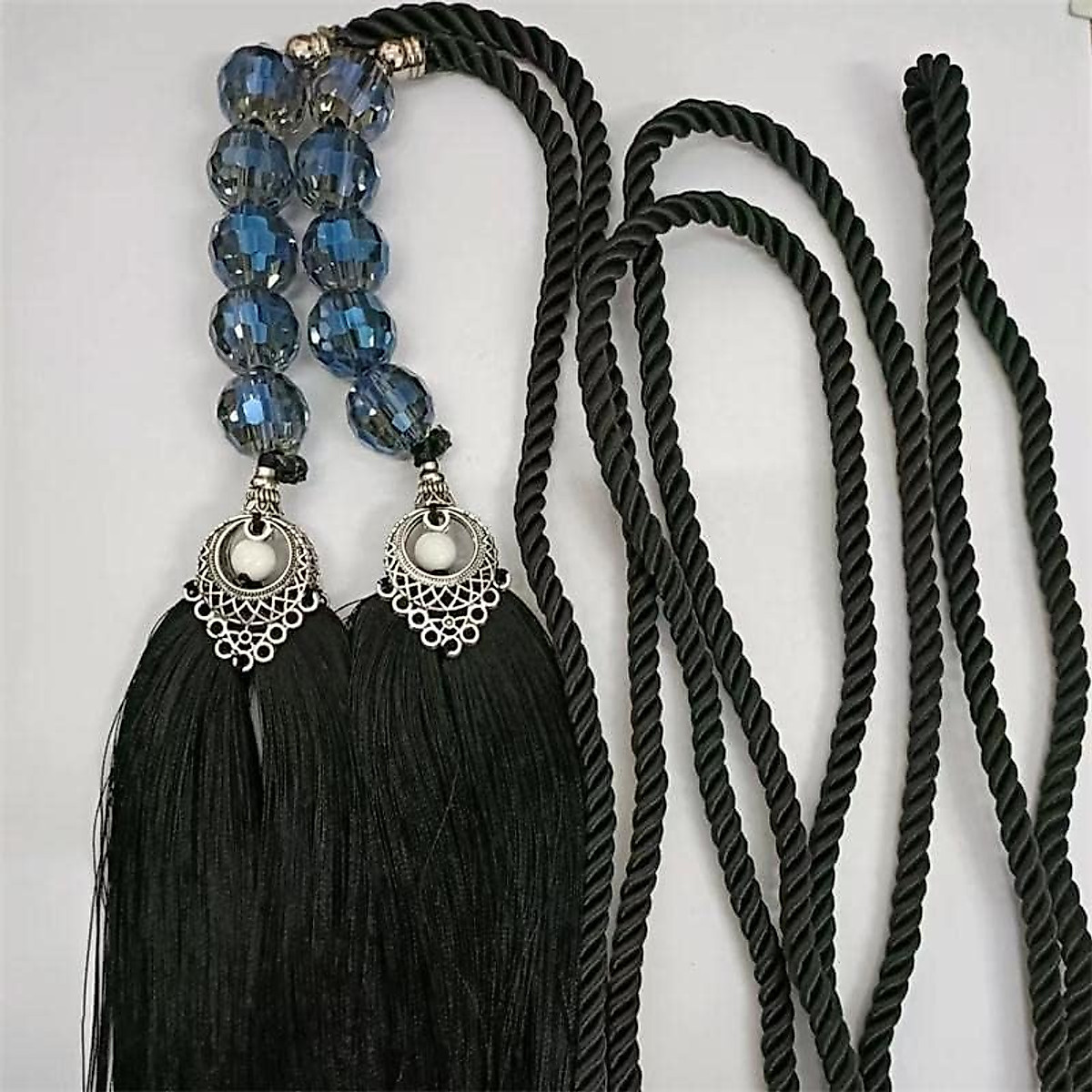 10 Yards Sewing Fringe Trim, BetterJonny 6inch Tassel Fringe Trim for Sewing Long Chainette Fringe Tassel Trim DIY Crafts and More Other Sewing Projects for Wedding, Party Decorations (Black)