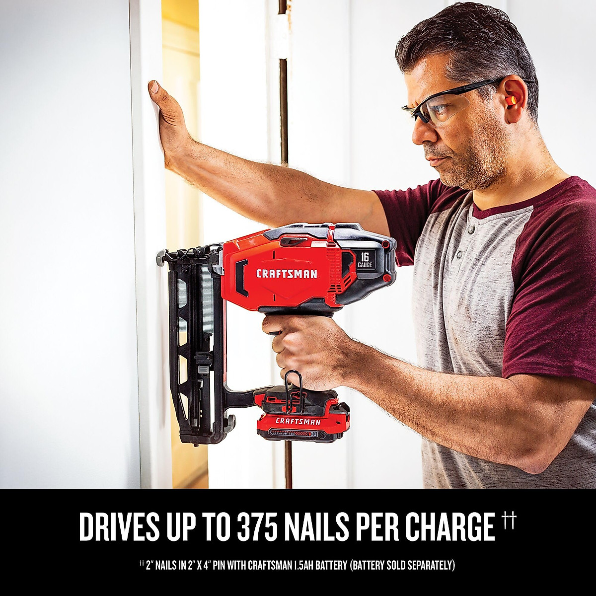 CRAFTSMAN V20 Cordless Finish Nailer, 16 Gauge, Bare Tool Only (CMCN616B)