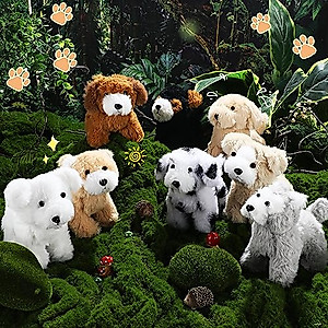 8 Pieces Plush Pets 5 Inch Stuffed Animals Bulk Assorted Cute Stuffed Pet Animal Plush Toys Small Plush Animals for Kids Halloween School Classroom Animal Themed Party Supplies Decors (Standing Dog)