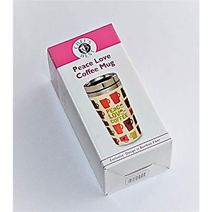 Travel Bamboo Fiber Peace Love Coffee Mug Stainless Steel 14oz Tea Hot Cold Cup