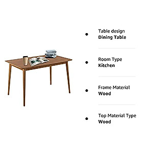 47" Dining Table Kitchen Table Dining Room Table Small Kitchen Table for Small Spaces Table Modern Home Furniture Dinner Table Rectangular (Natural)